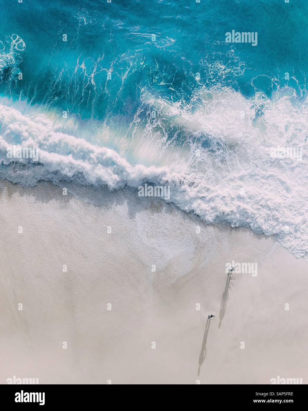 Aerial view of people on Kelingking Beach, Nusa Penida, Bali, Indonesia ...