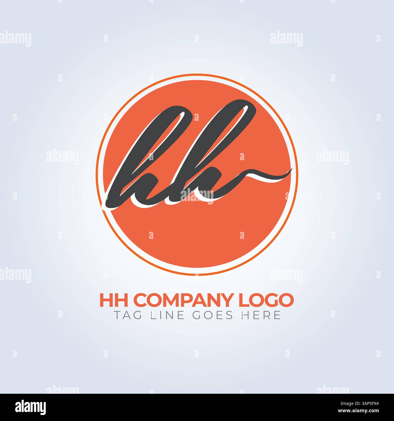 hh alphabet letter Company identity logo template, orange theme, unique ...