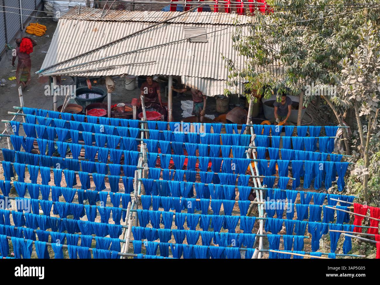 Dhaka, Bangladesch - 16 February 2025: Aerial view of a dying factory ...
