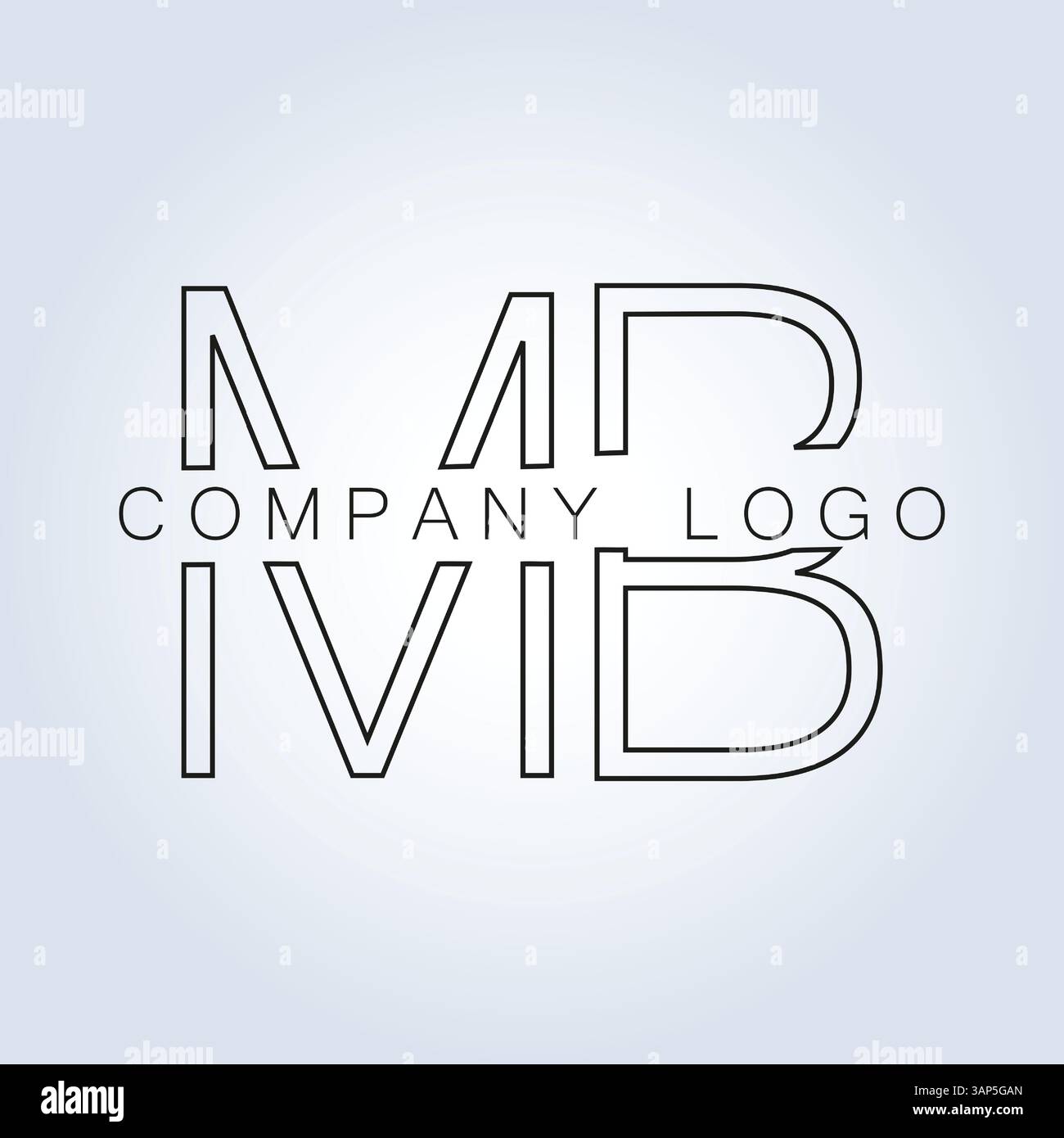 MB Letter Company Identity Logo Template, Black Theme, Abstract ...