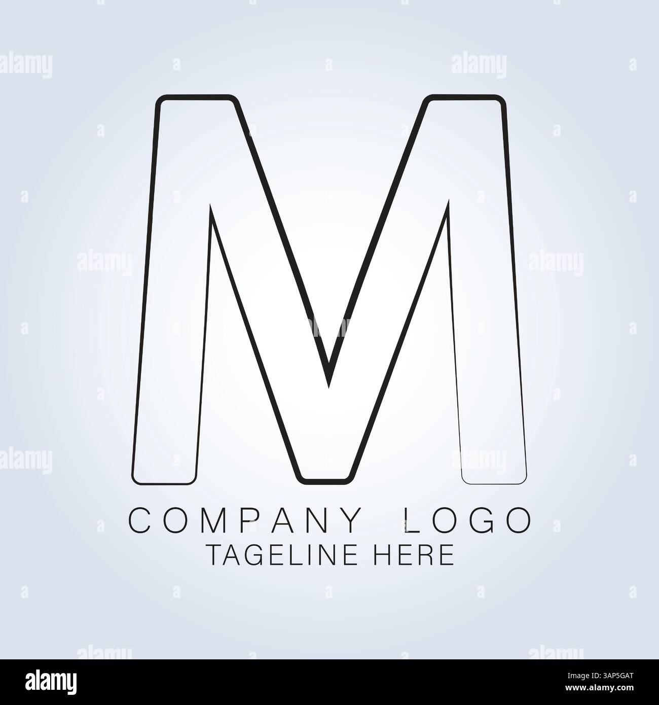 M Letter Company Identity Logo Template, Black Theme, Abstract ...