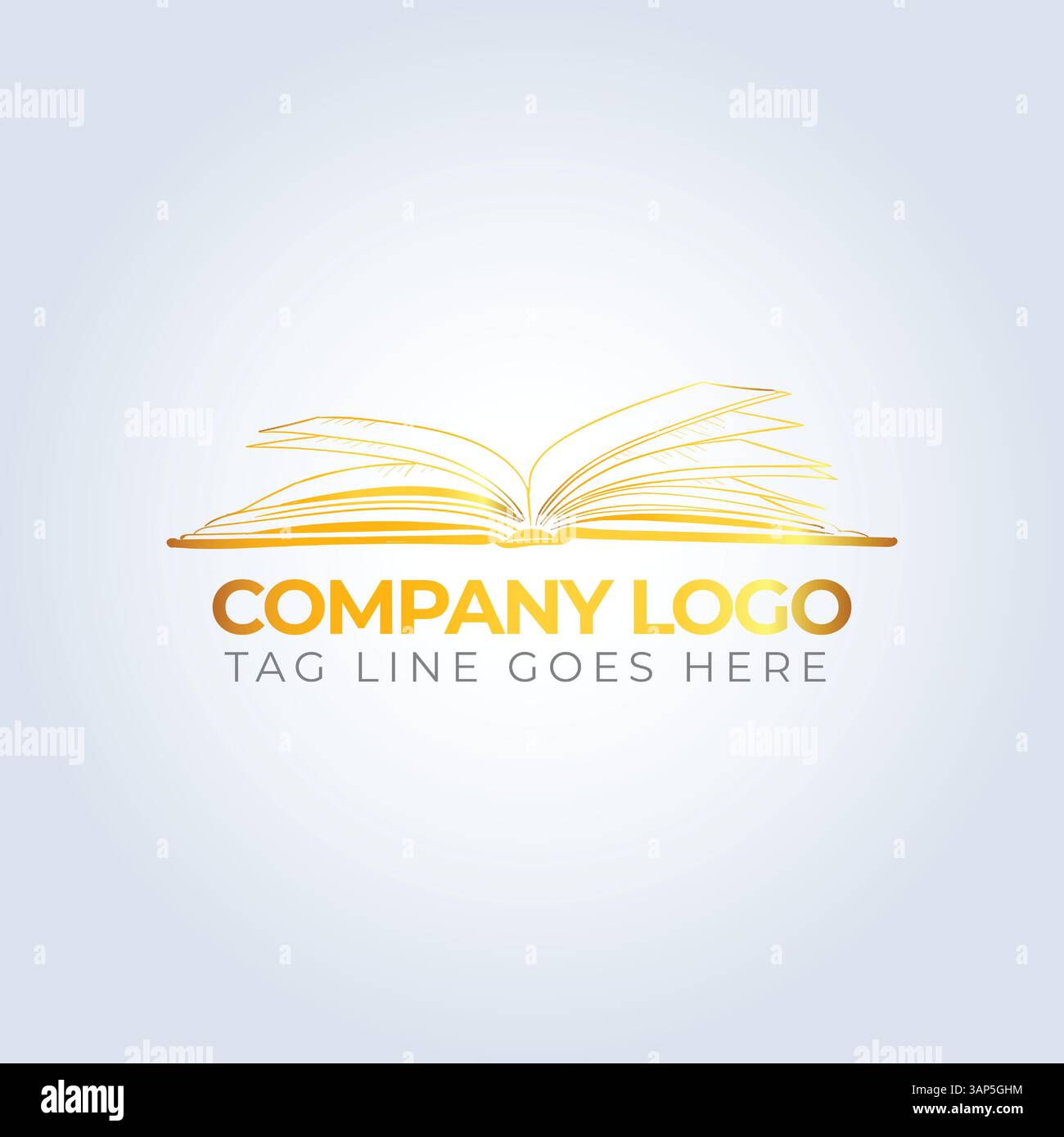 Book company identity logo template, golden theme, unique logo ...