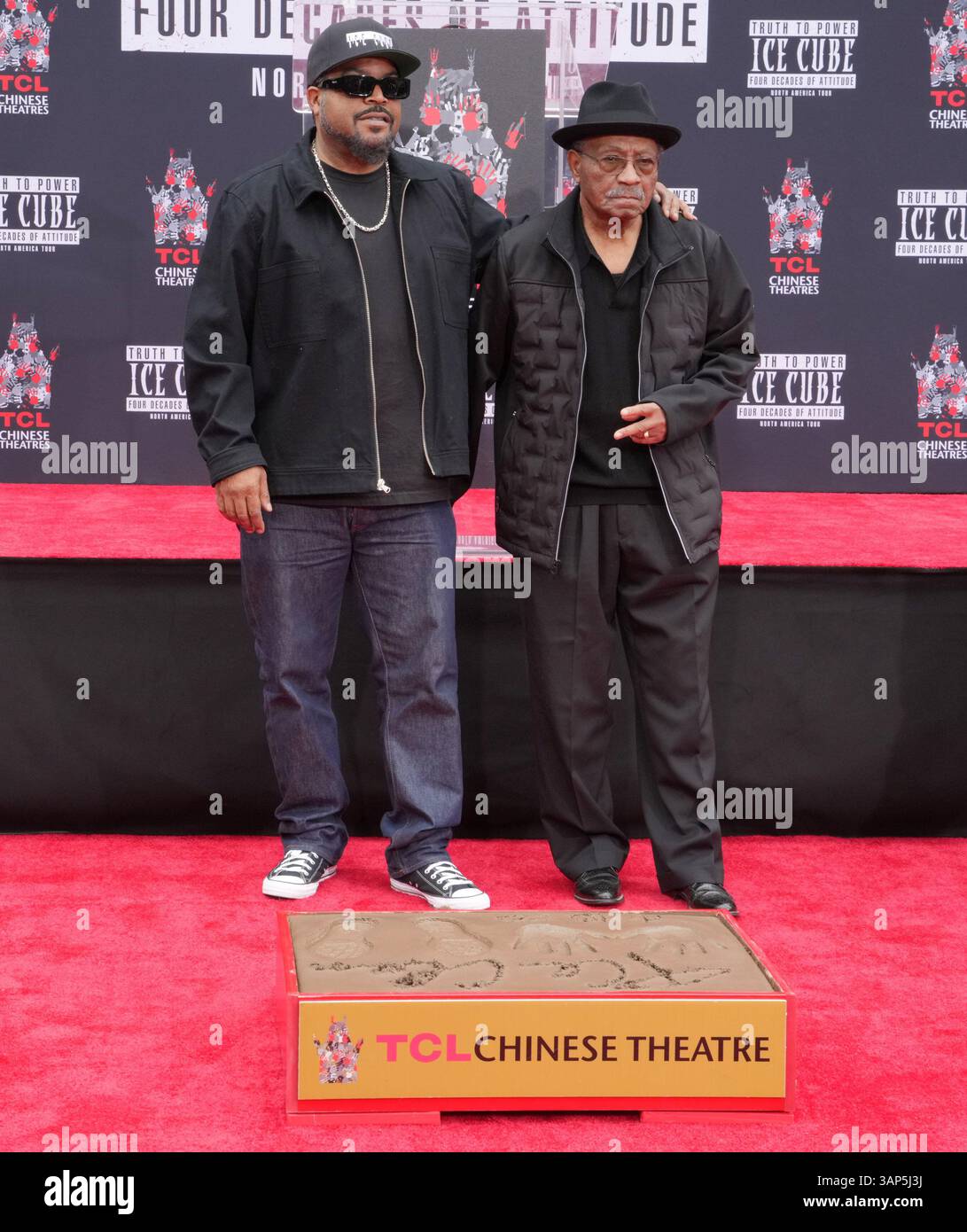 Los Angeles, USA. 15th Apr, 2025. (L-R) Ice Cube and Dad Hosea Jackson ...