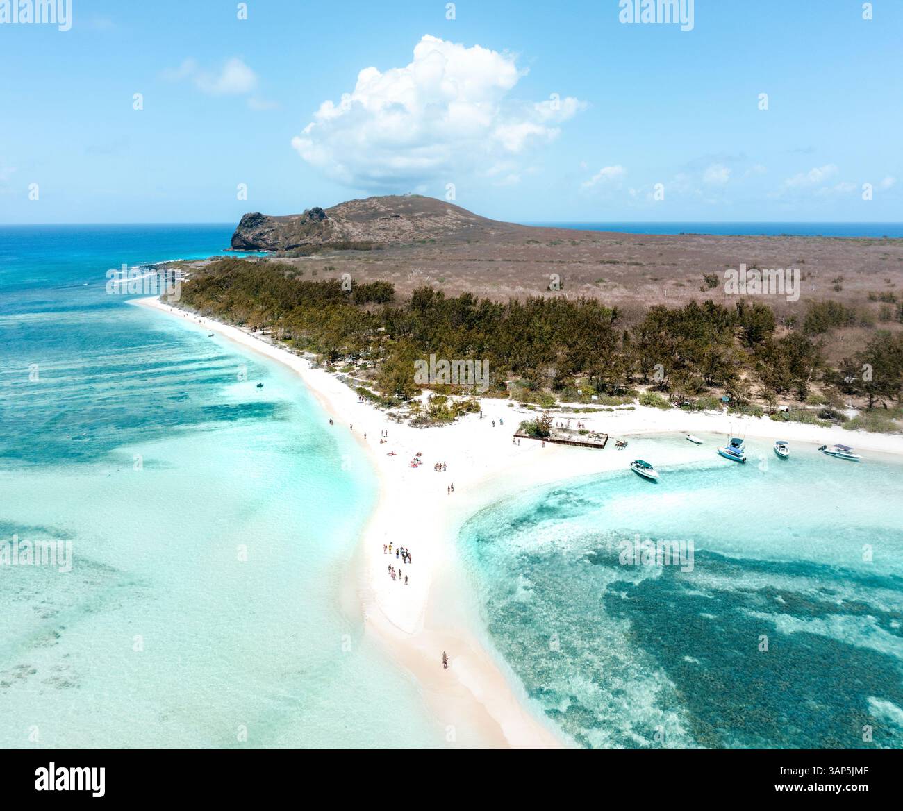 Aerial view of Flat Island, Rivière du Rempart, Mauritius Stock Photo ...