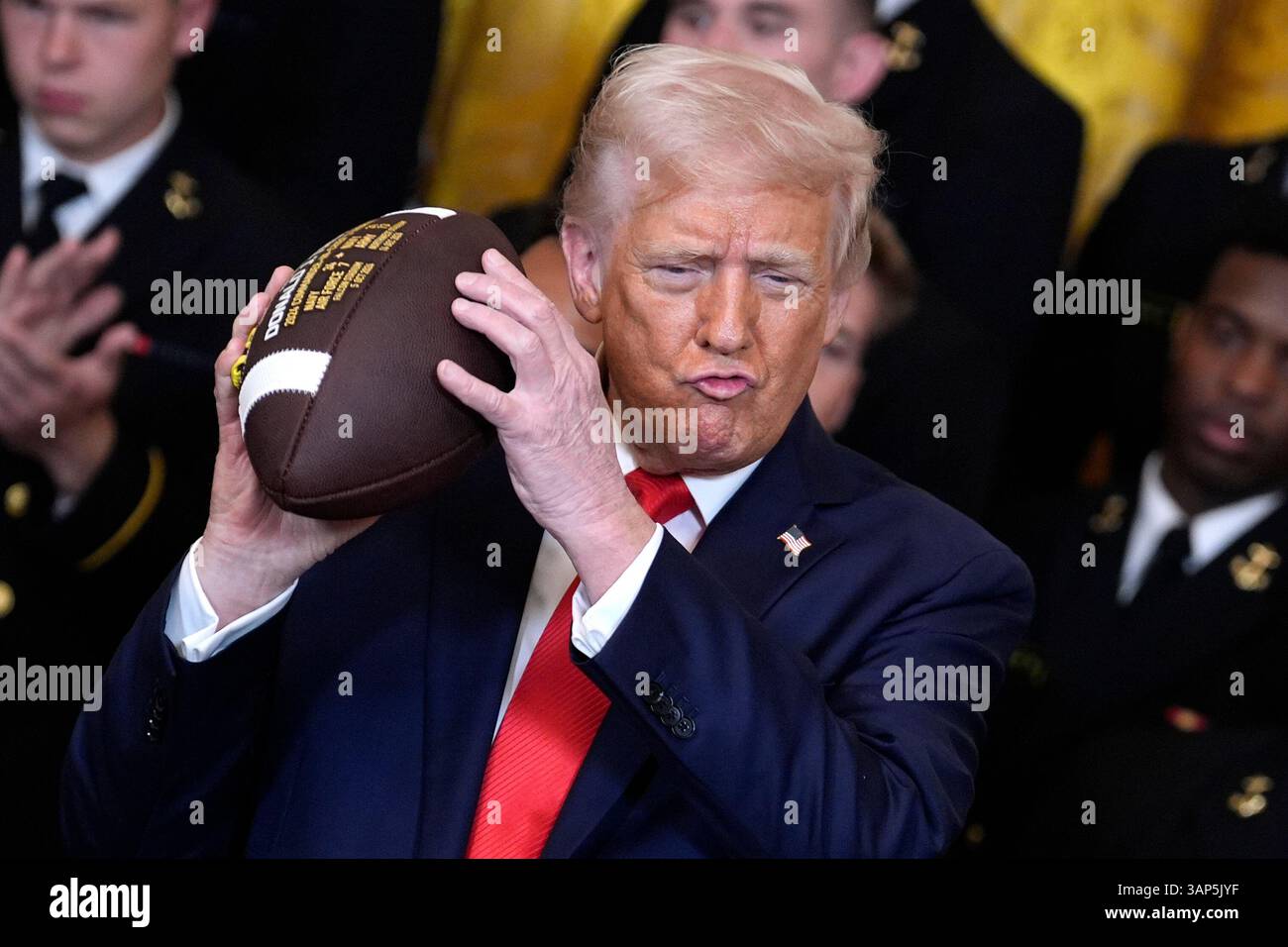 Washington, United States. 15th Apr, 2025. President Donald Trump holds ...