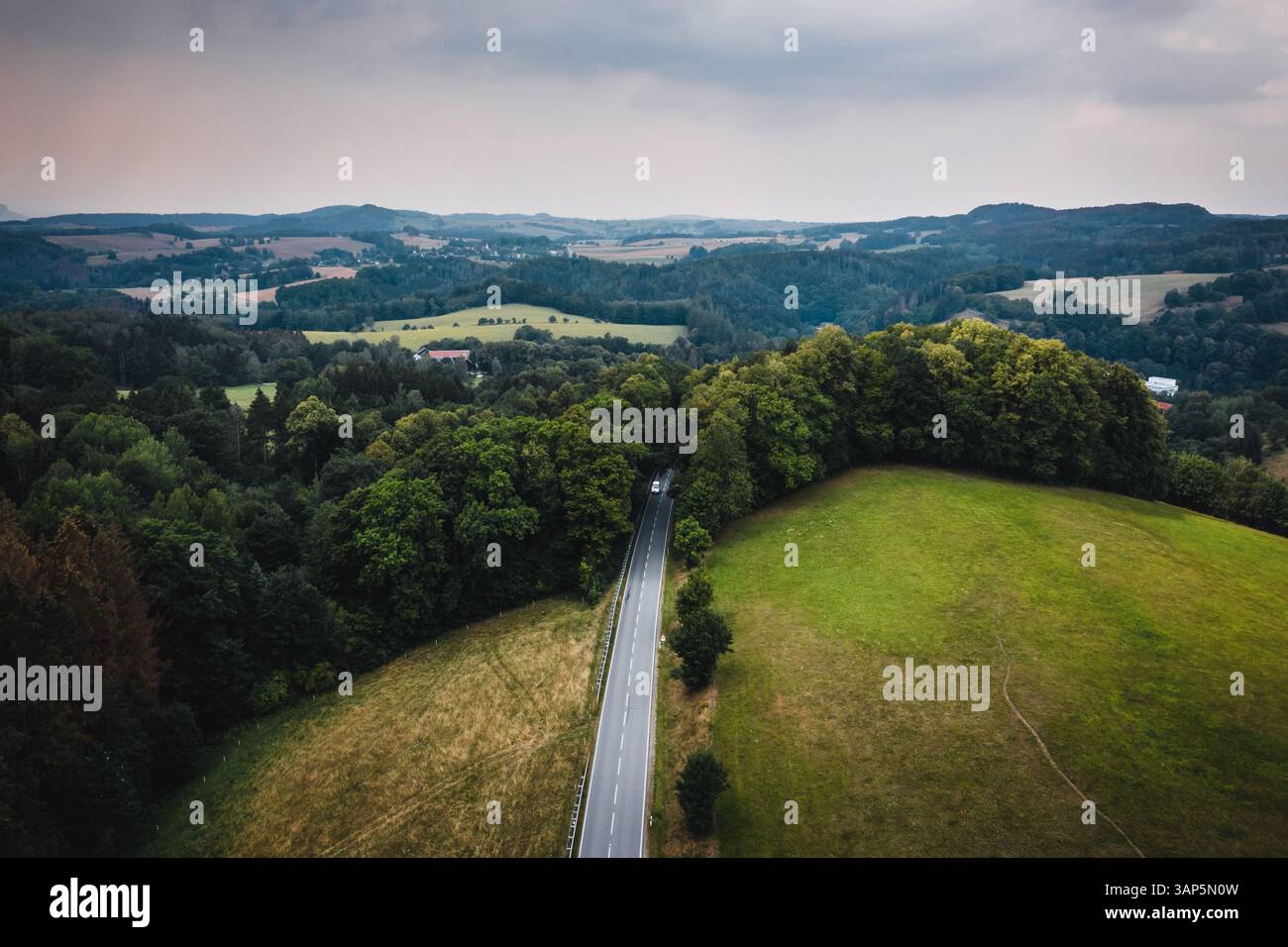 Road trough forrest hi-res stock photography and images - Alamy