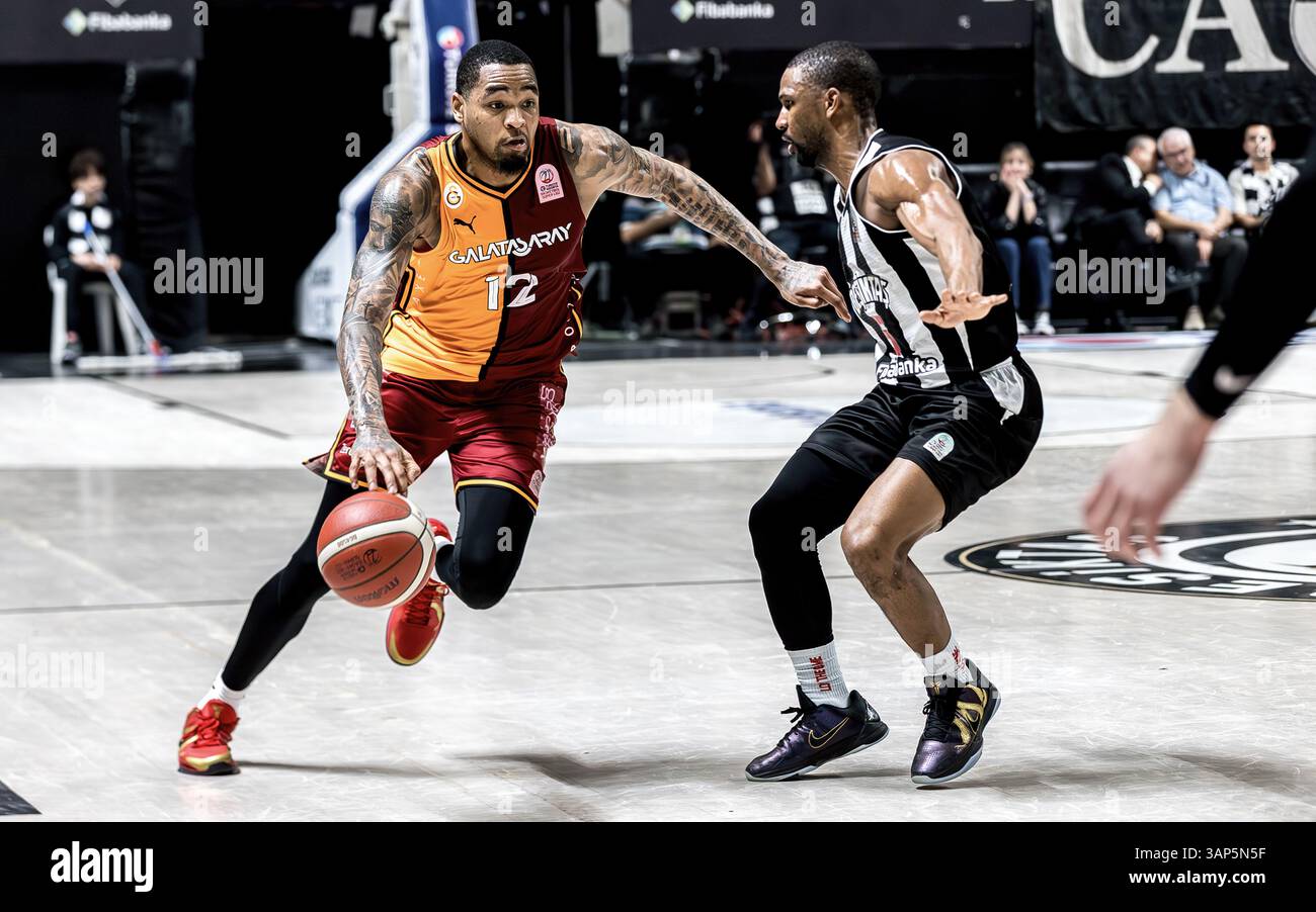 ISTANBUL, TURKEY - MARCH 15, 2025: James Palmer Jr., #12 of Galatasaray ...