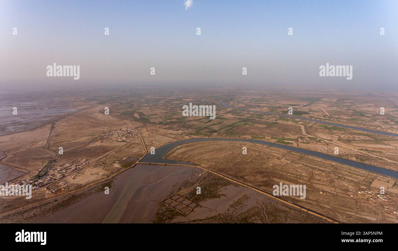 Aerial view of beautiful mangroves and river in a serene landscape ...