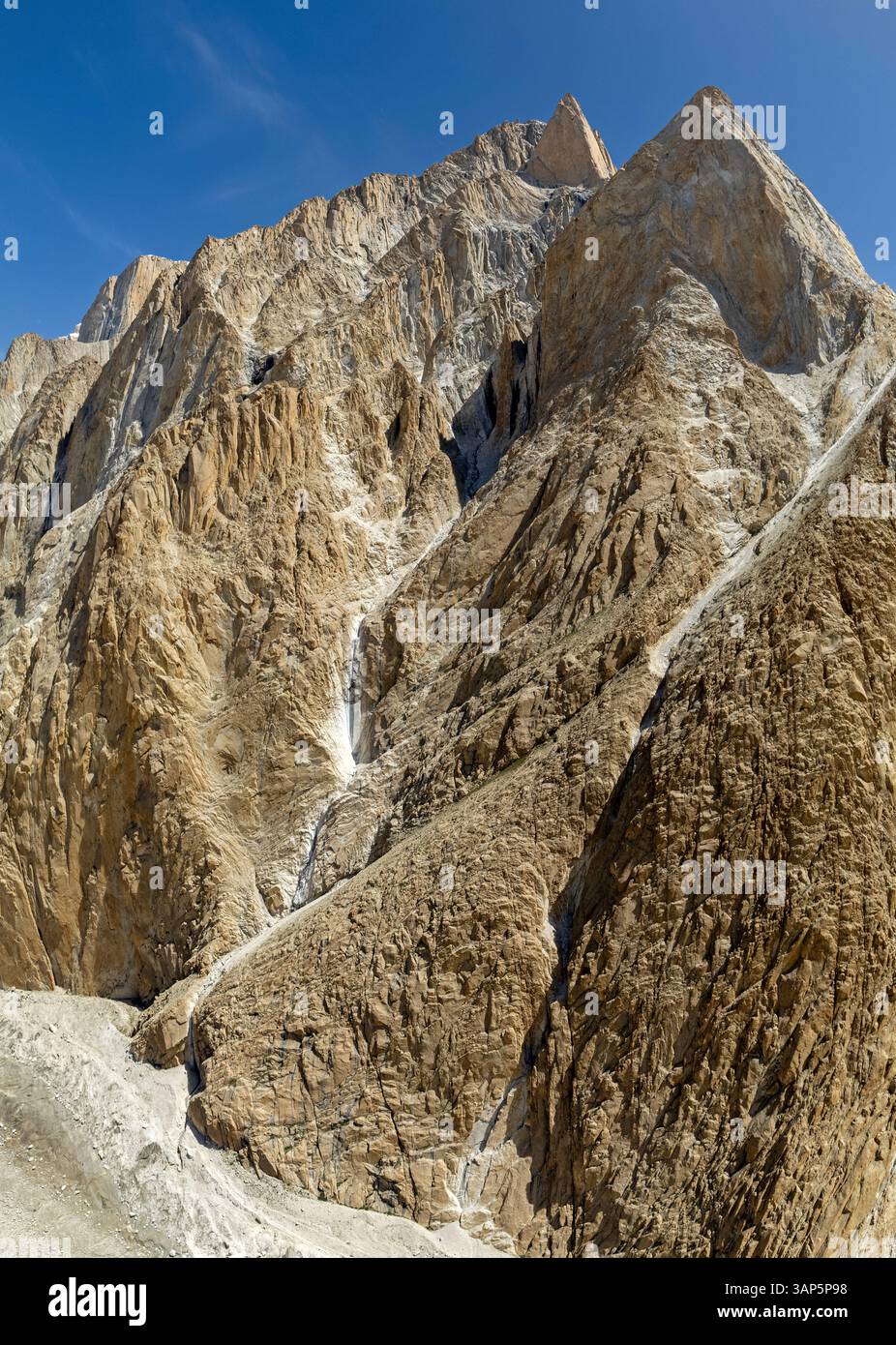 Aerial view of rugged rocky landscape with majestic mountains, enroute ...