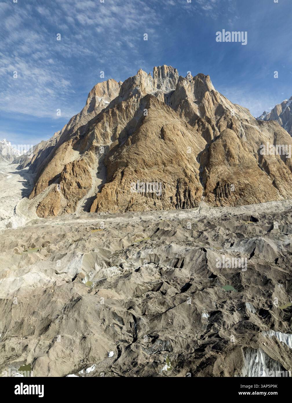 Aerial view of majestic rock formations and rugged terrain enroute to ...