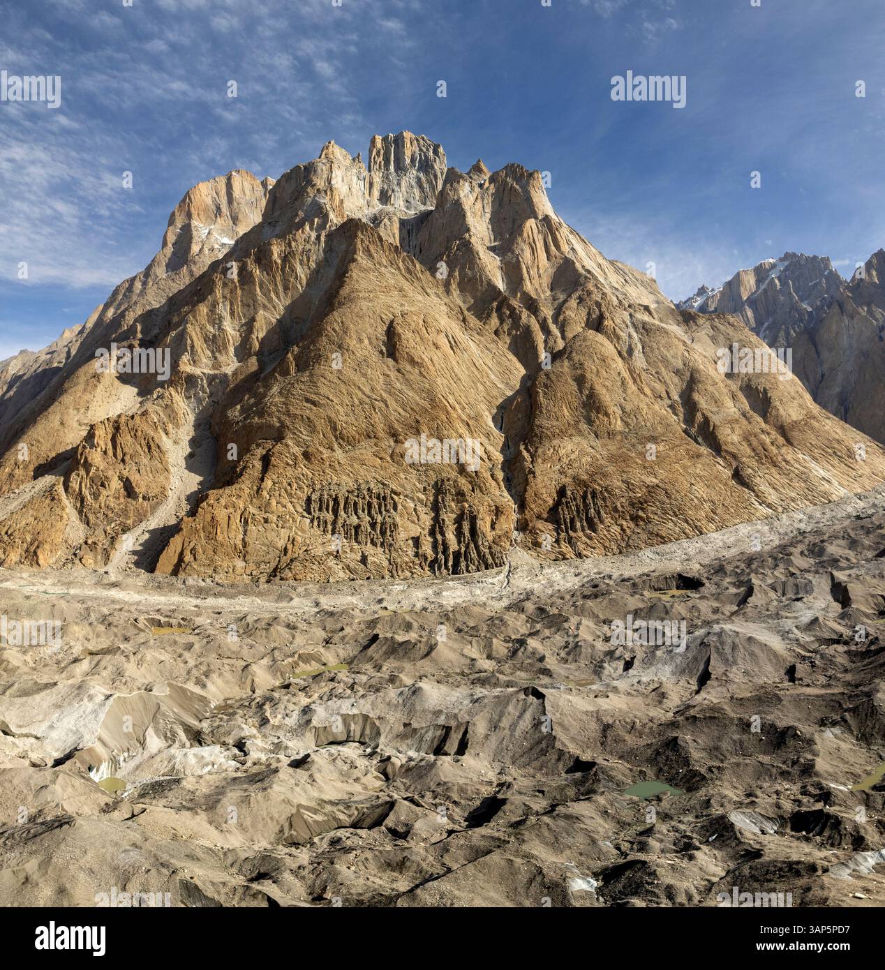 Aerial view of breathtaking rock formations and majestic mountains ...