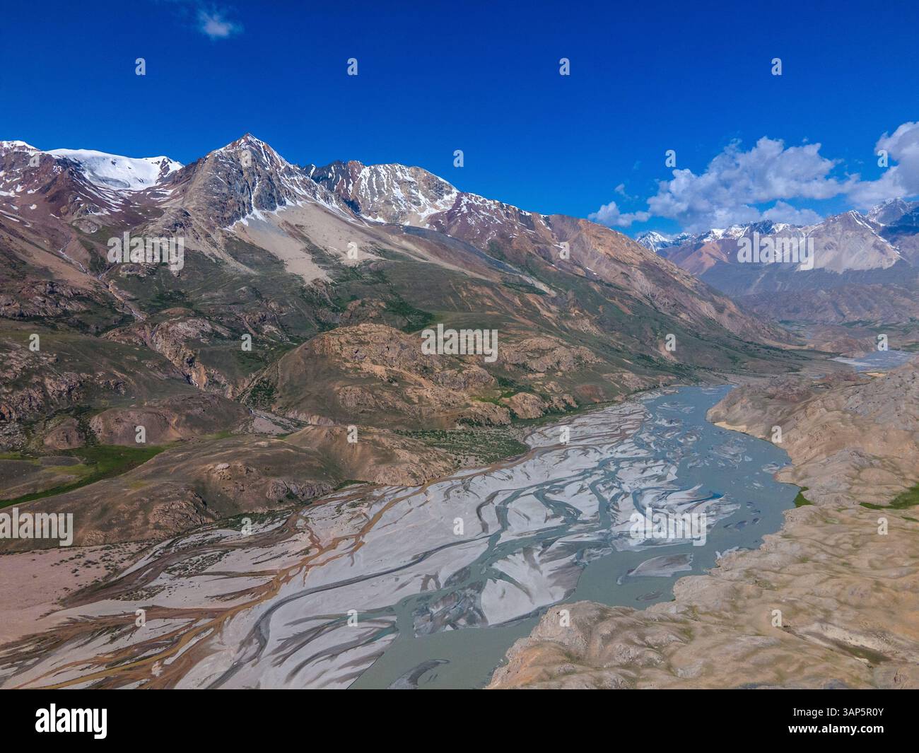 Aerial view of majestic Broghil Valley National Park with rugged ...