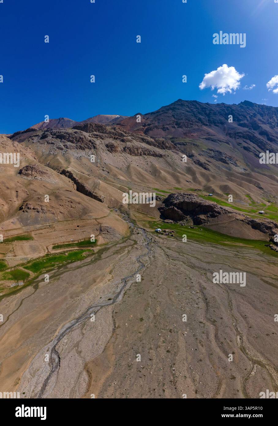 Aerial view of scenic Broghil Valley National Park with majestic ...