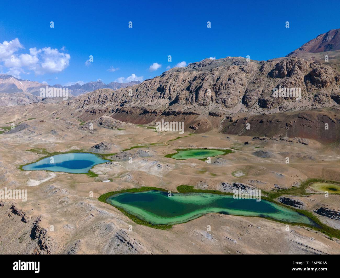 Aerial view of beautiful Broghil Valley National Park with pristine ...