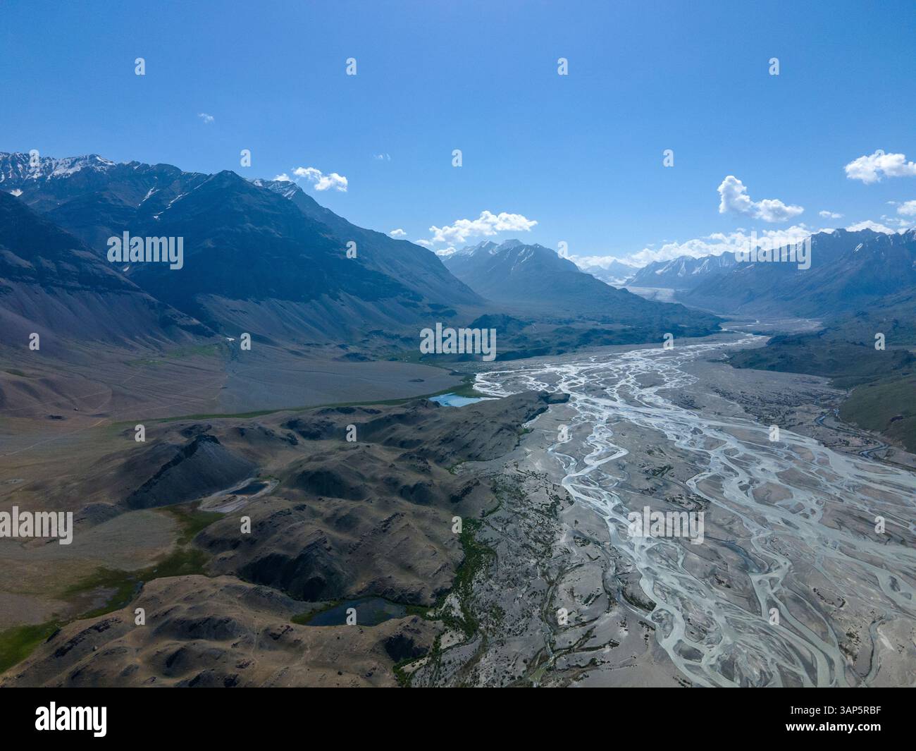 Aerial view of the majestic Broghil Valley National Park with rugged ...