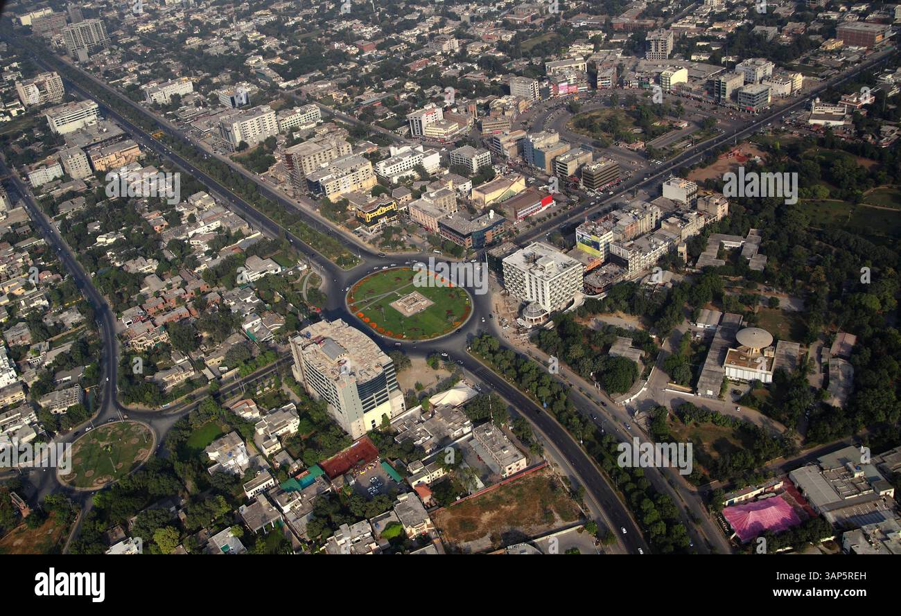 Aerial view of beautiful urban landscape with historic architecture and ...