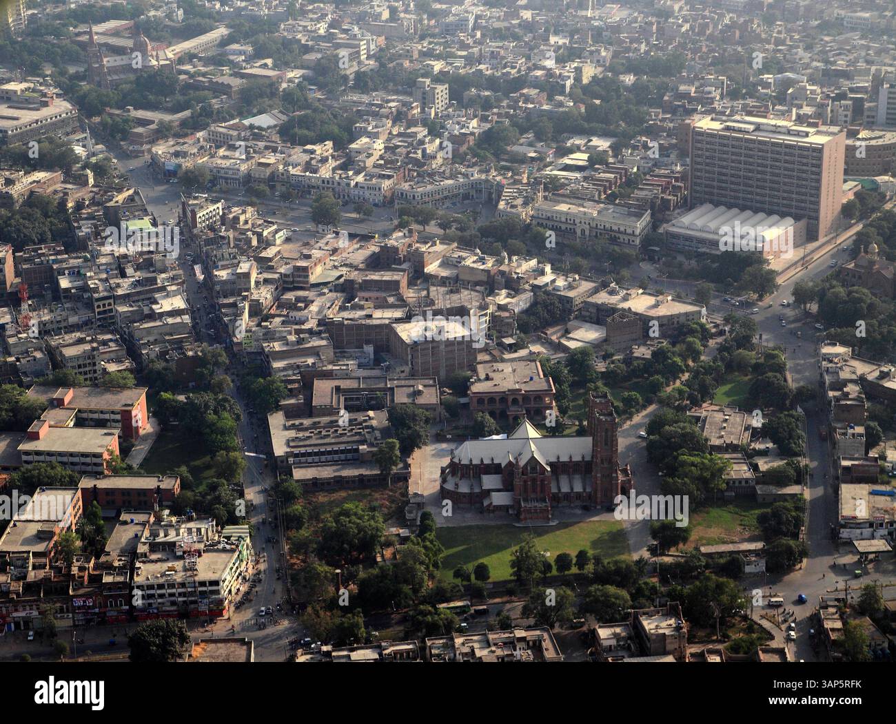 Aerial view of beautiful urban cityscape with dense buildings and ...