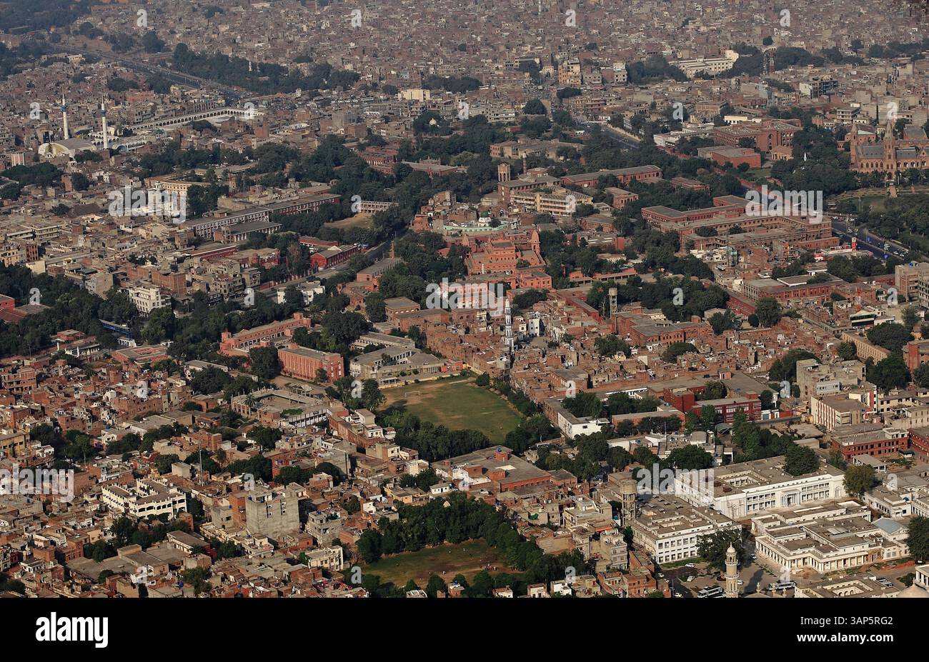 Aerial view of beautiful residential areas and cityscape with buildings ...