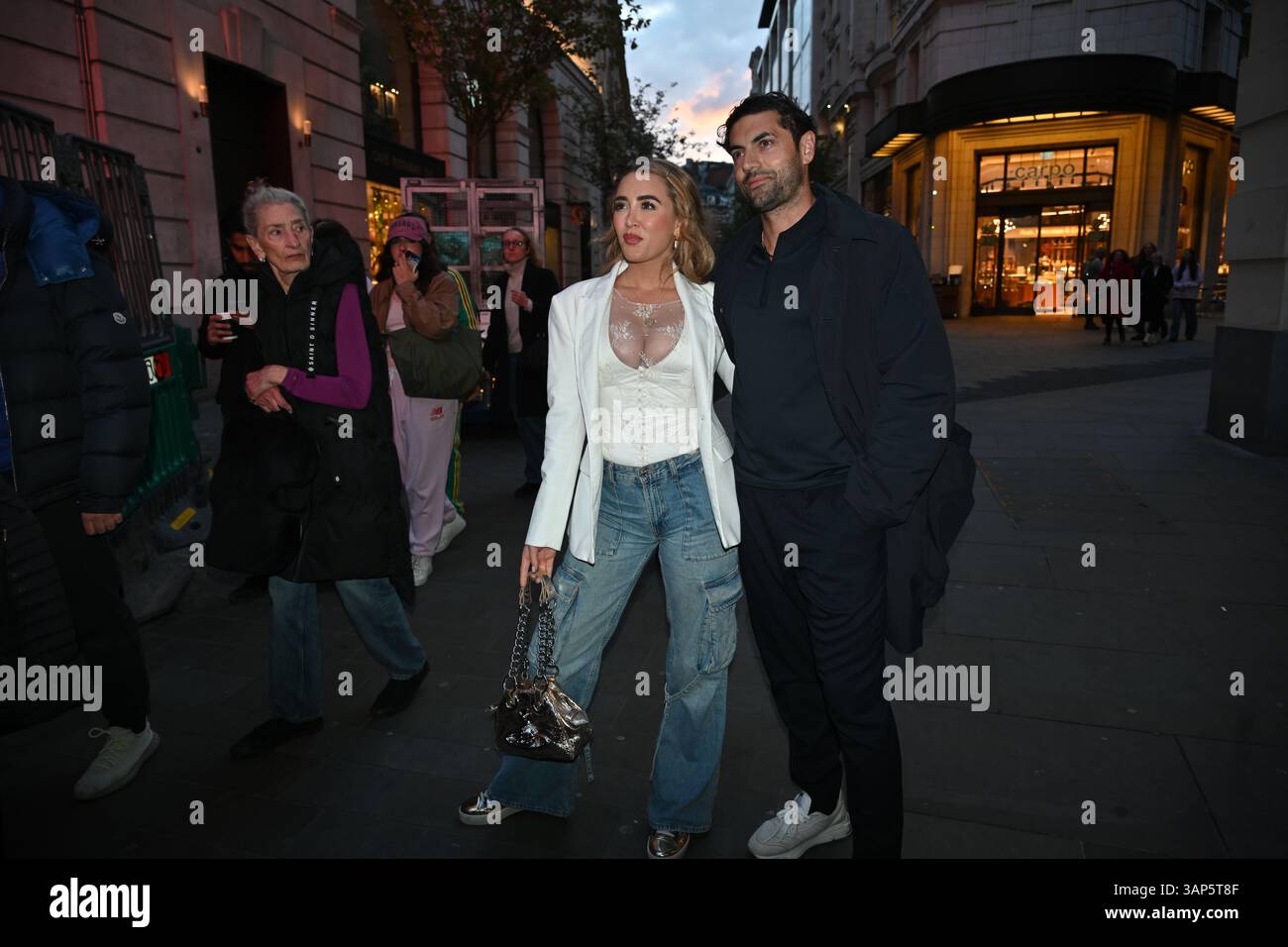LONDON, ENGLAND - APRIL 15 2025: Georgia Harrison and Jack Stacey ...