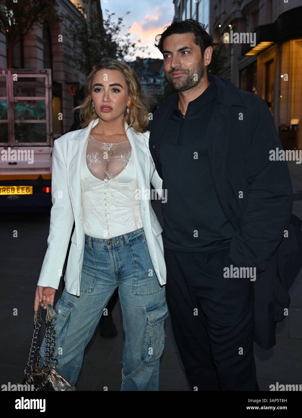 LONDON, ENGLAND - APRIL 15 2025: Georgia Harrison and Jack Stacey ...