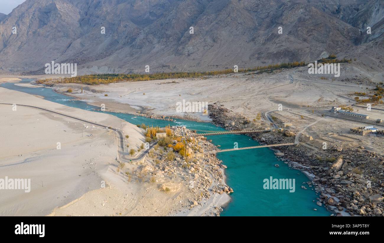 Aerial view of Sarfaranga Cold Desert Shigar, Skardu, Pakistan Stock ...