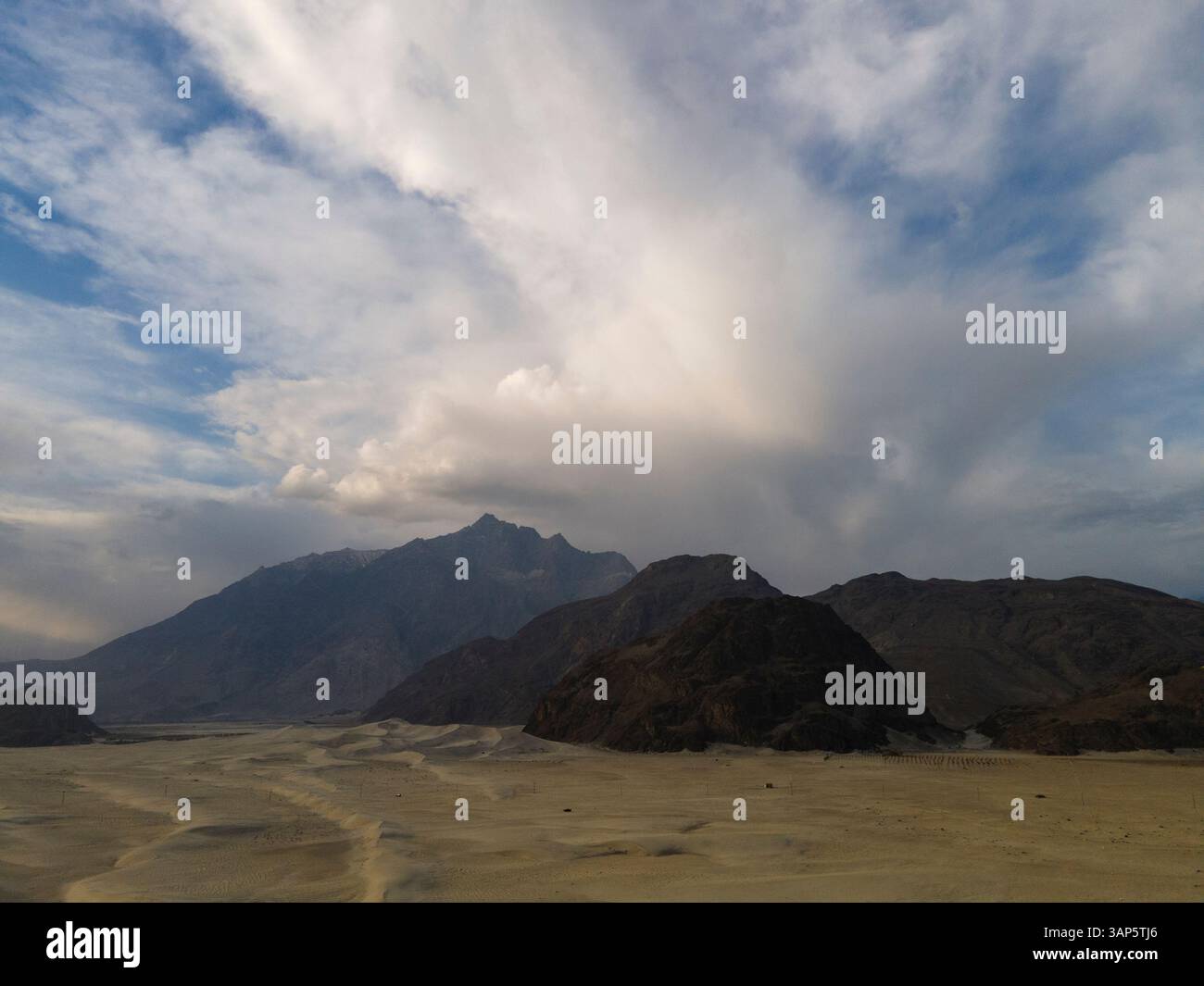 Aerial view of Sarfaranga Cold Desert Shigar, Skardu, Gilgit-Baltistan ...