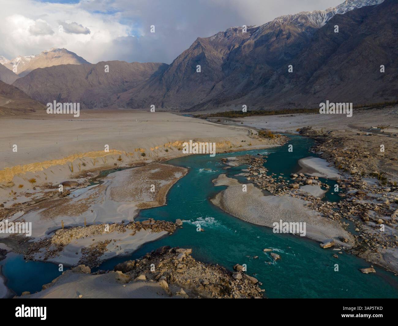 Aerial view of majestic Sarfaranga Cold Desert Shigar, Skardu, Pakistan ...