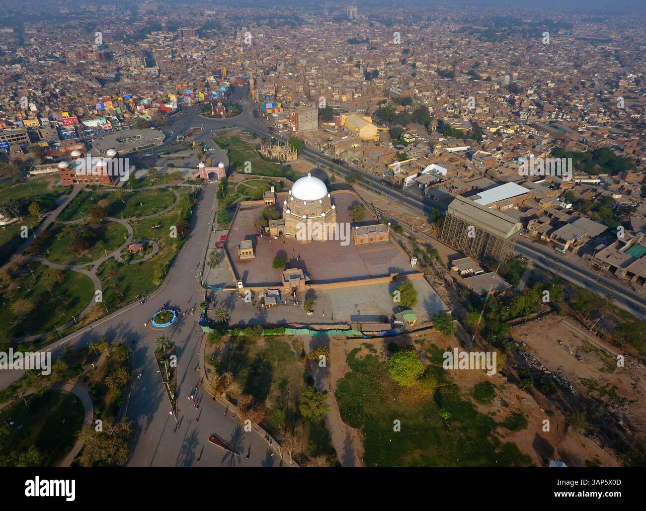 Aerial view of Tomb of Hazrat Shah Rukn-e-Alam, Multan, Pakistan Stock ...