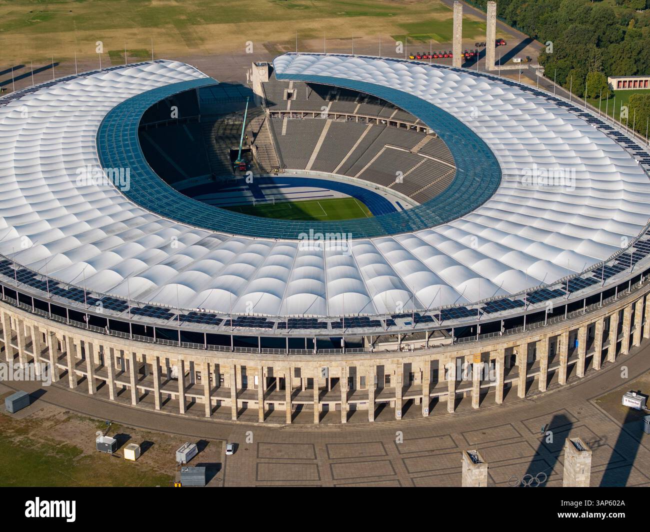Berlin, Germany - September 2023: Aerial view of the Olympic Stadium ...