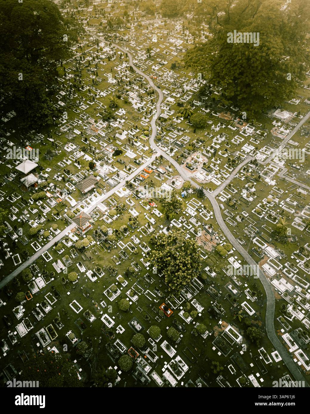 Aerial view of downtown graveyard in Kuala Lumpur, Malaysia Stock Photo ...