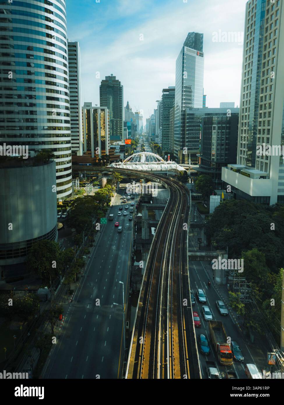 Bangkok, Thailand - 11 December 2022: Aerial view of a subway station ...