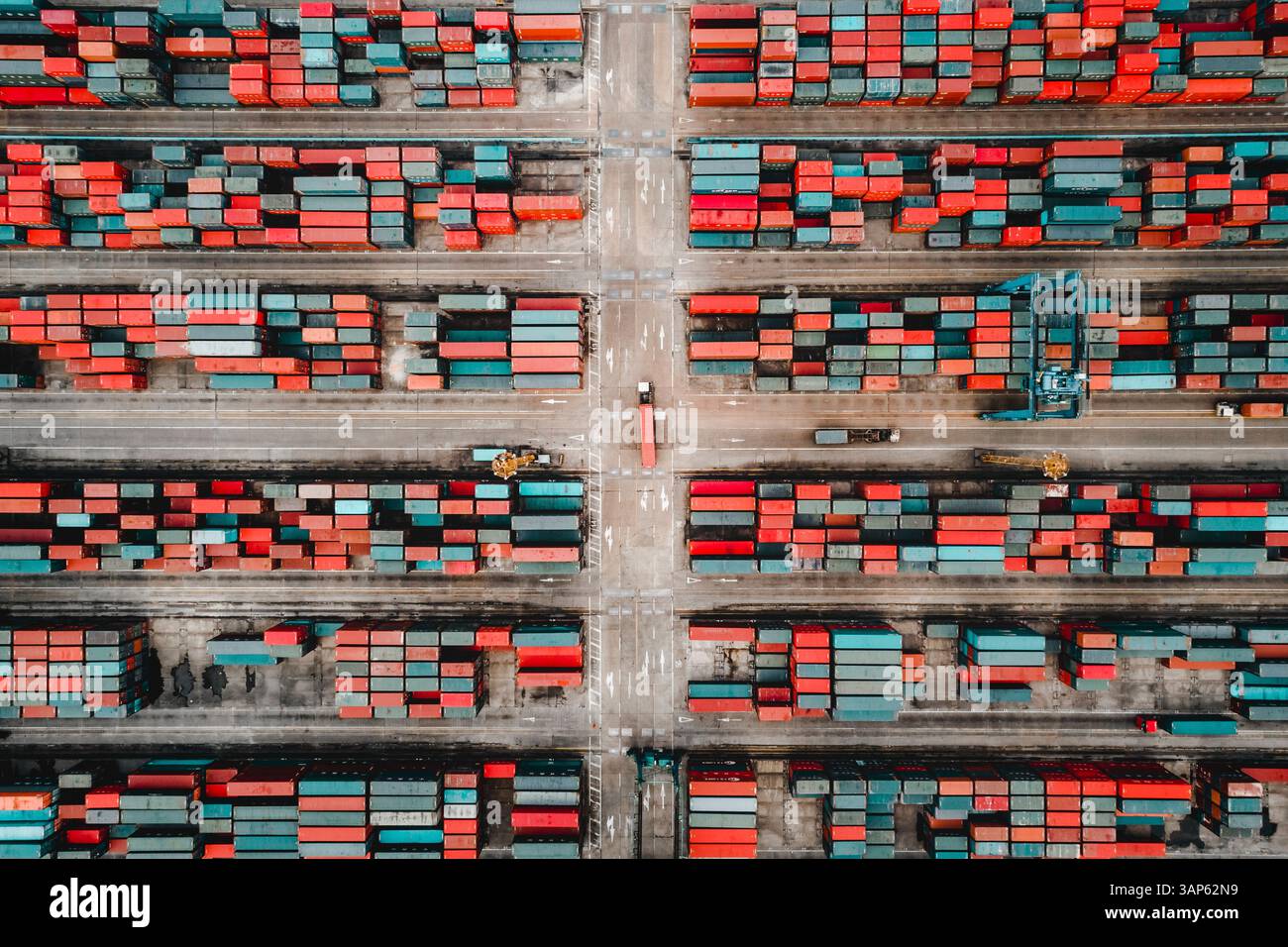 Aerial view of Container terminal in Shanghai, China Stock Photo - Alamy
