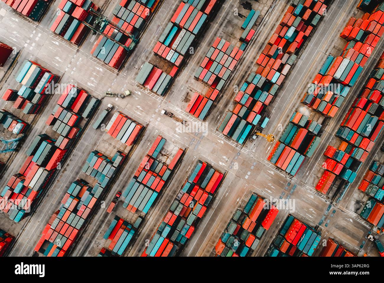 Aerial view of Container terminal in Shanghai, China Stock Photo - Alamy