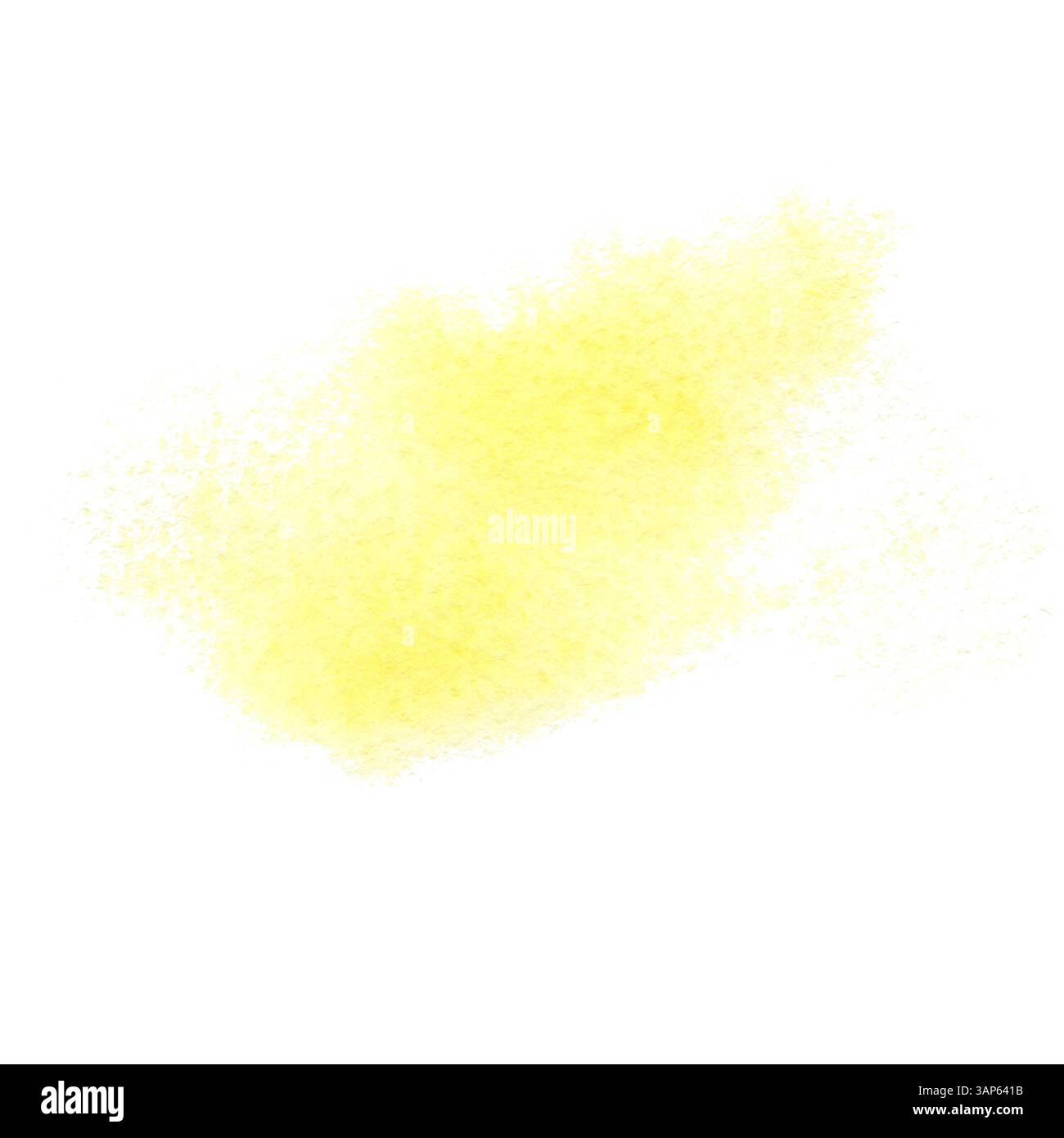 Yellow abstract watercolor stain with soft, blurry edges. Hand drawn ...