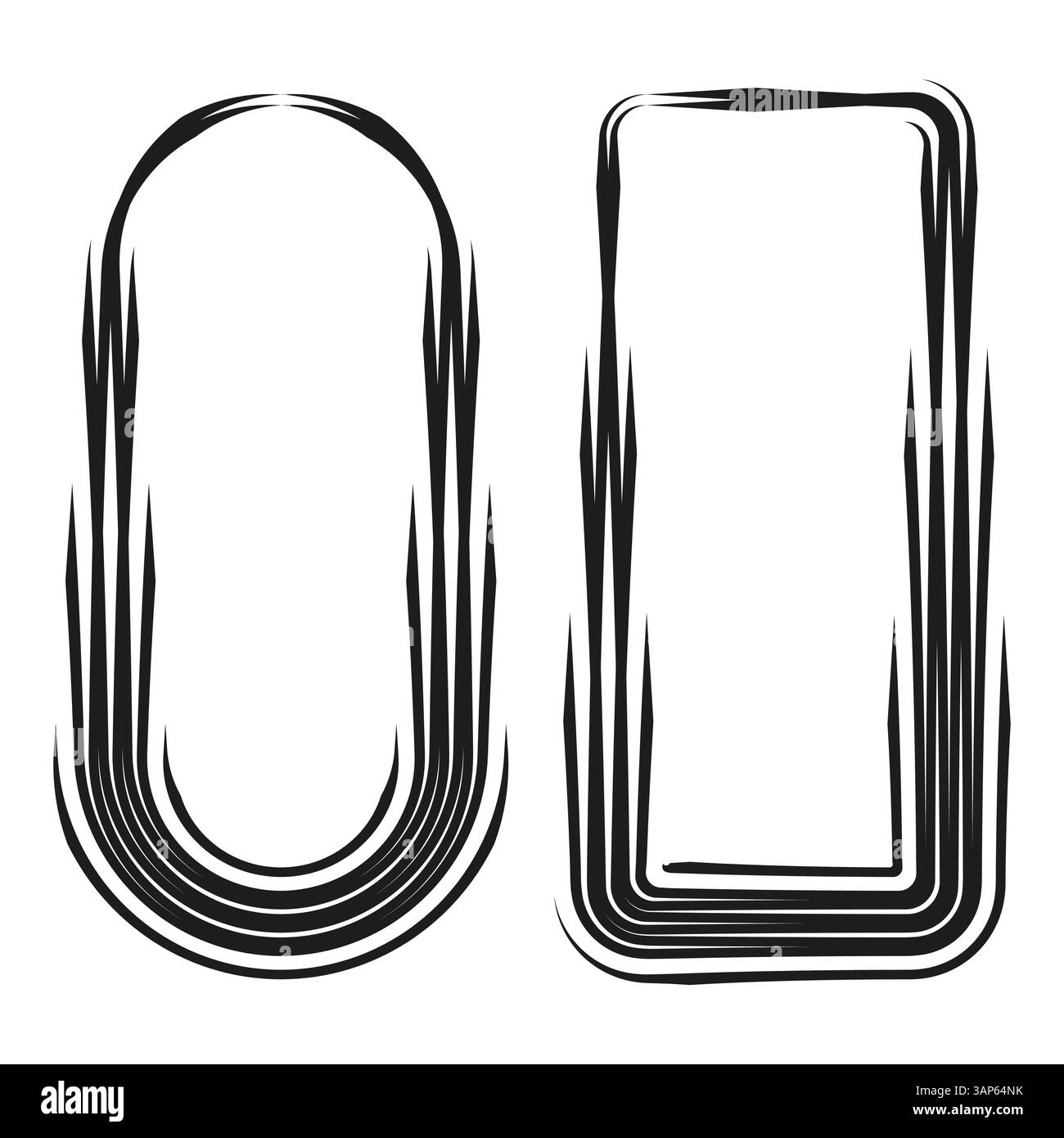 Frame shape illustration. Outline structure symbol. Elongated graphic ...