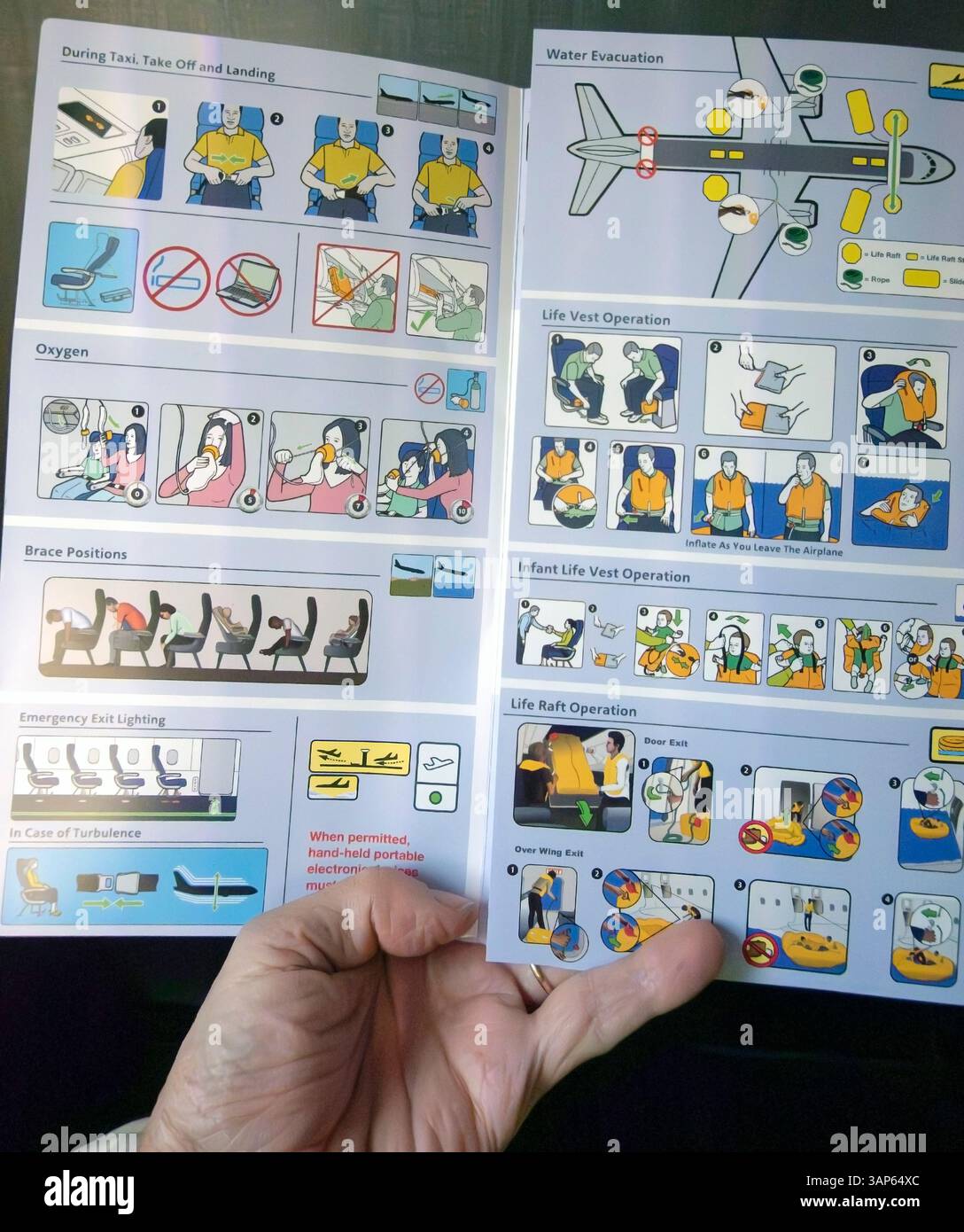 Aircraft safety brochure hi-res stock photography and images - Alamy