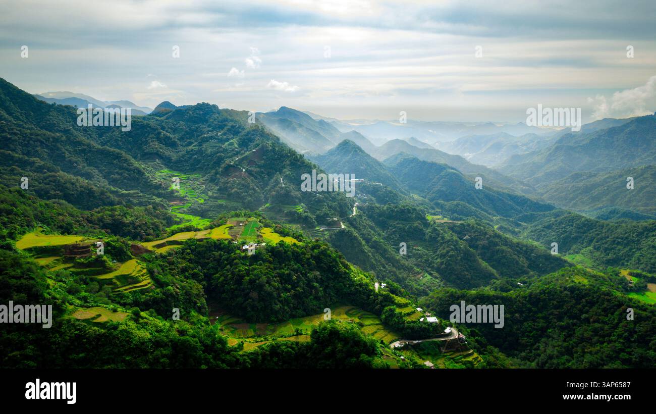 Aerial view of Banaue Rice Terraces, Ifugao, Philippines Stock Photo ...