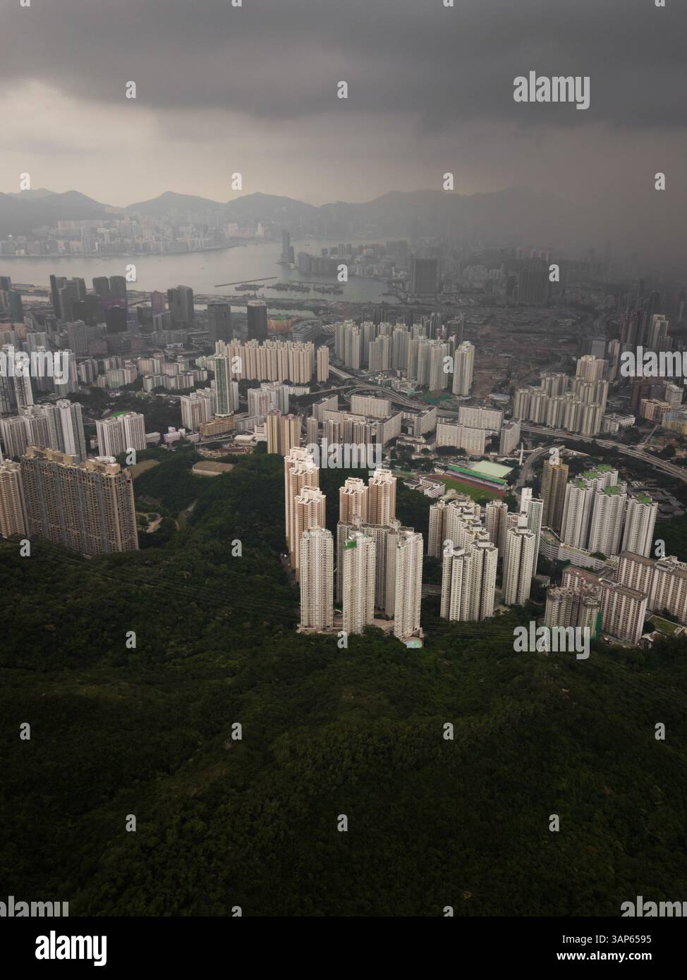 Aerial view of residential tower blocks in Hong Kong, China Stock Photo ...