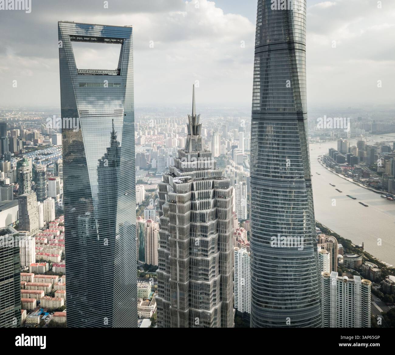 Shanghai city skyline aerial hi-res stock photography and images - Alamy