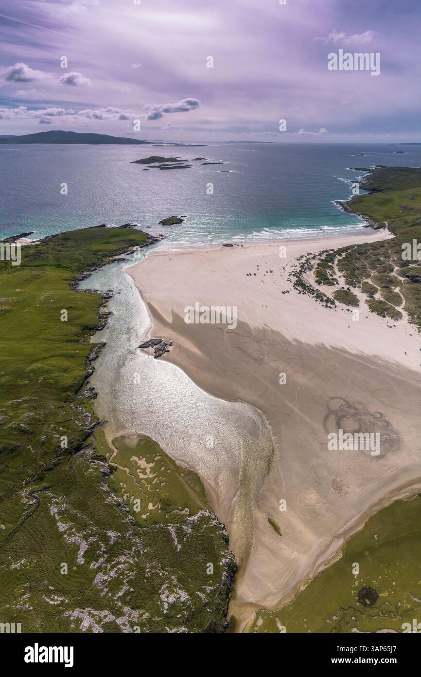 Aerial view of County Mayo beach along the Ocean, Ireland Stock Photo ...