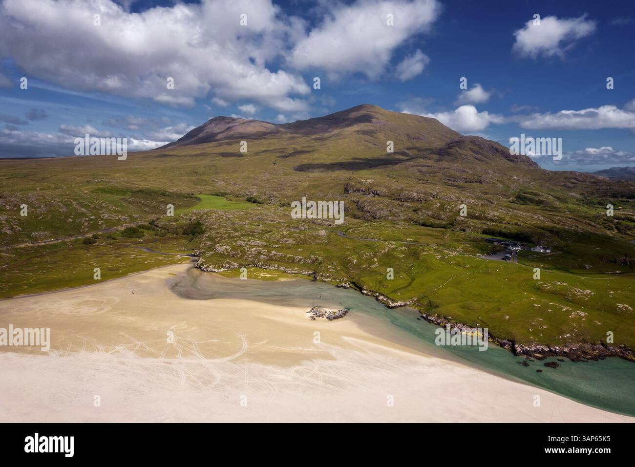Aerial view of the landscape along the beach near the Lost Valley view ...