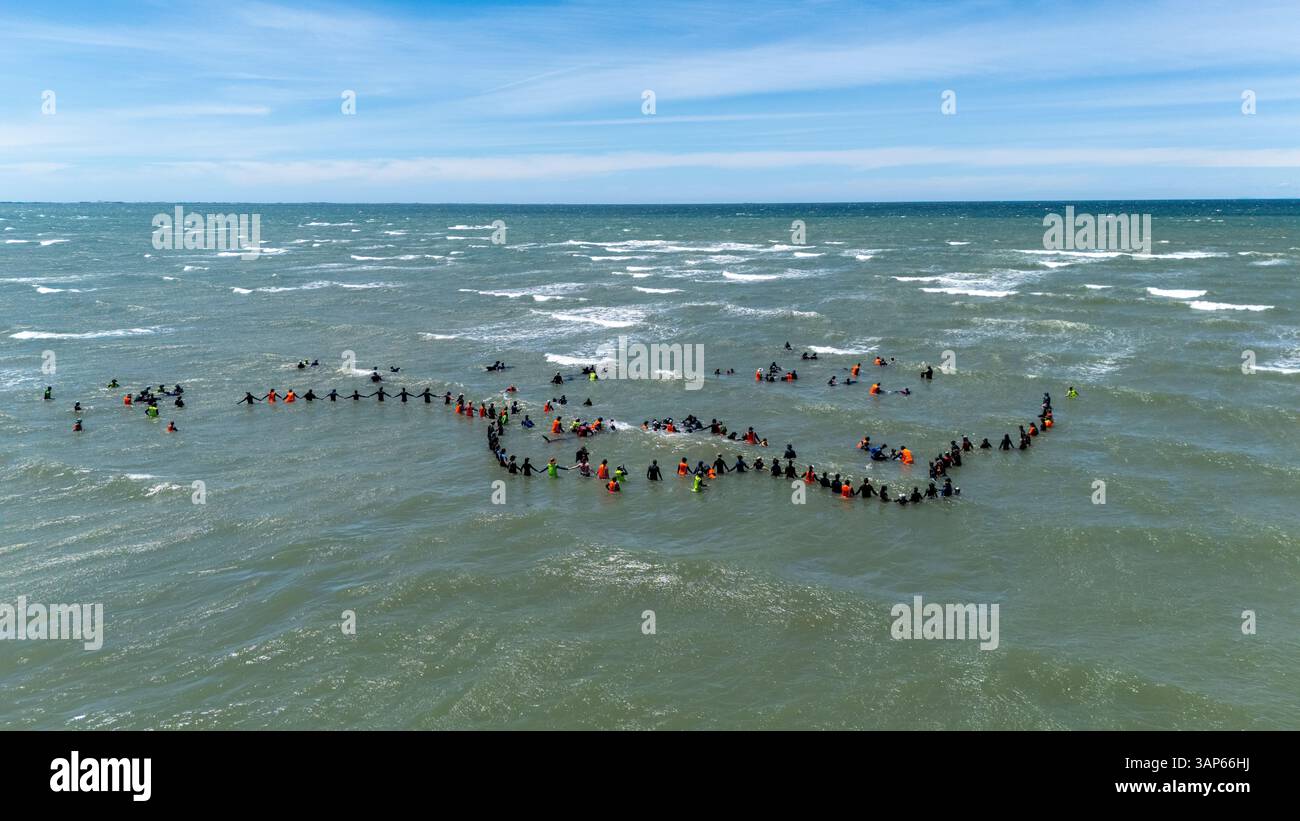 Collingwood, New Zealand - 19 January 2025: Aerial view of whale ...