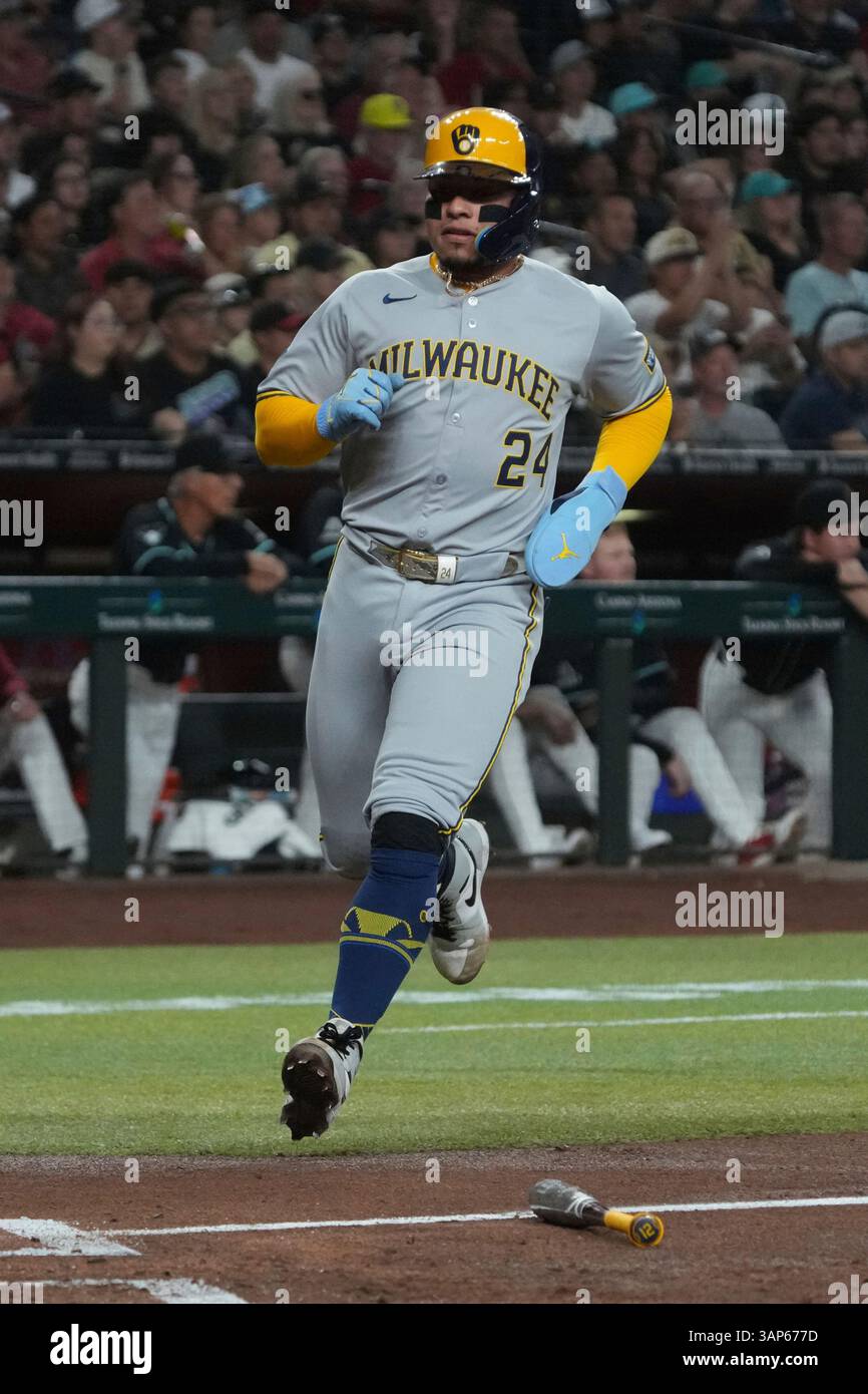 Milwaukee Brewers catcher William Contreras (24) in the first inning ...
