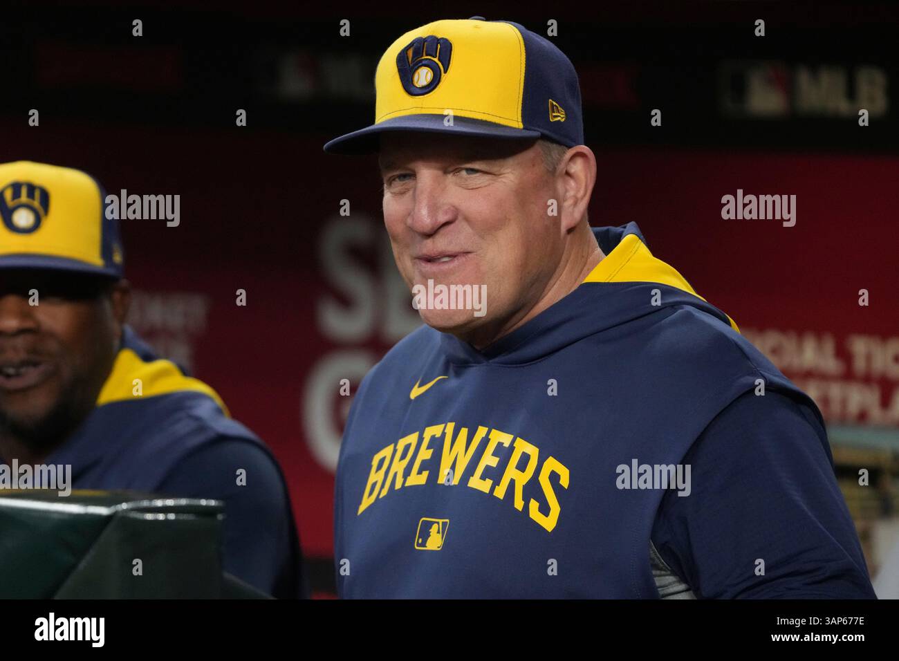 Milwaukee Brewers manager Pat Murphy (49) in the first inning during a ...