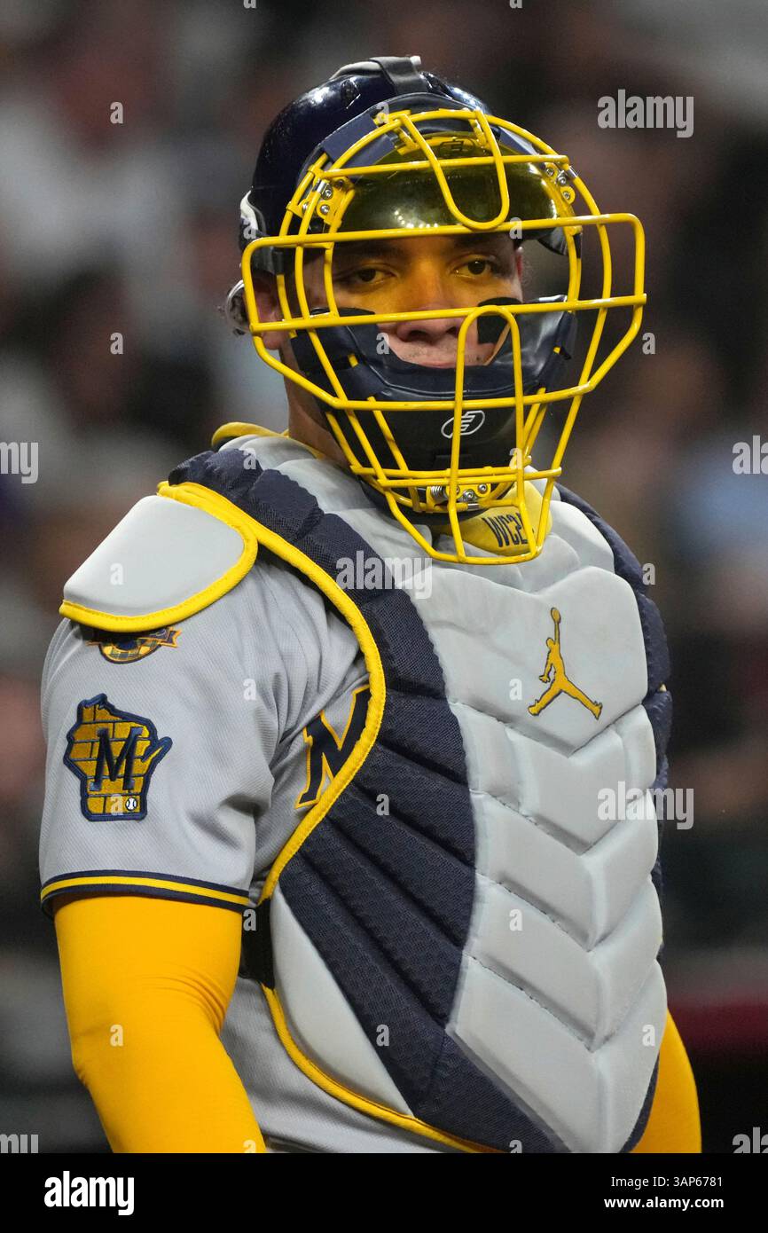 Milwaukee Brewers catcher William Contreras (24) in the first inning ...
