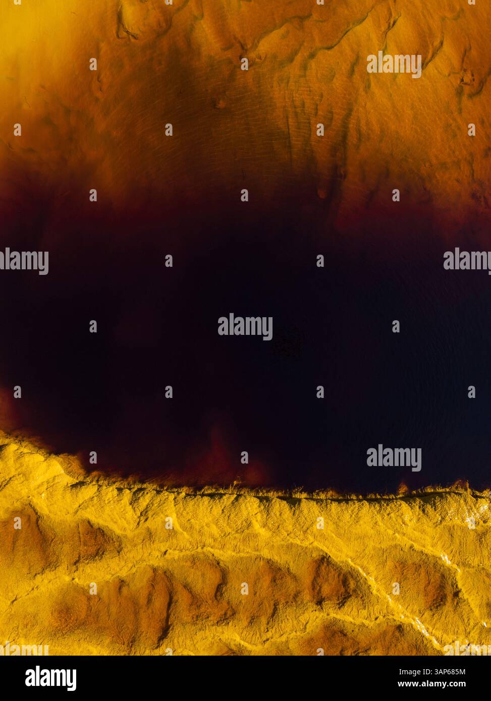 Aerial view of the vibrant and colorful Rio Tinto with striking ...