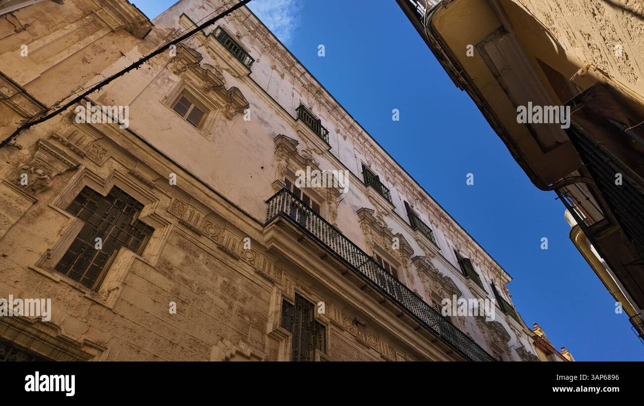 Traditional architecture in Cadiz, Spain, showcasing elegant buildings ...