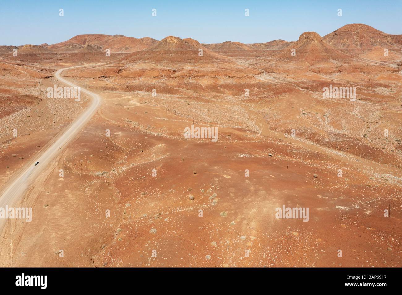 Aerial view of The dry bed of the Aba-Huab river shortly before its ...