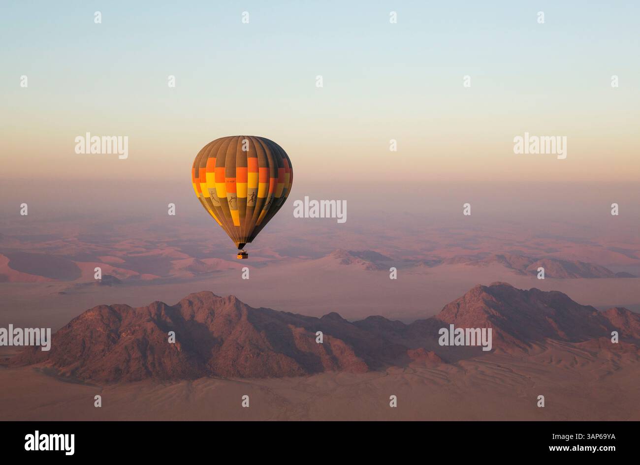 Aerial view from a second balloon. Namib Desert, Kulala Wilderness ...