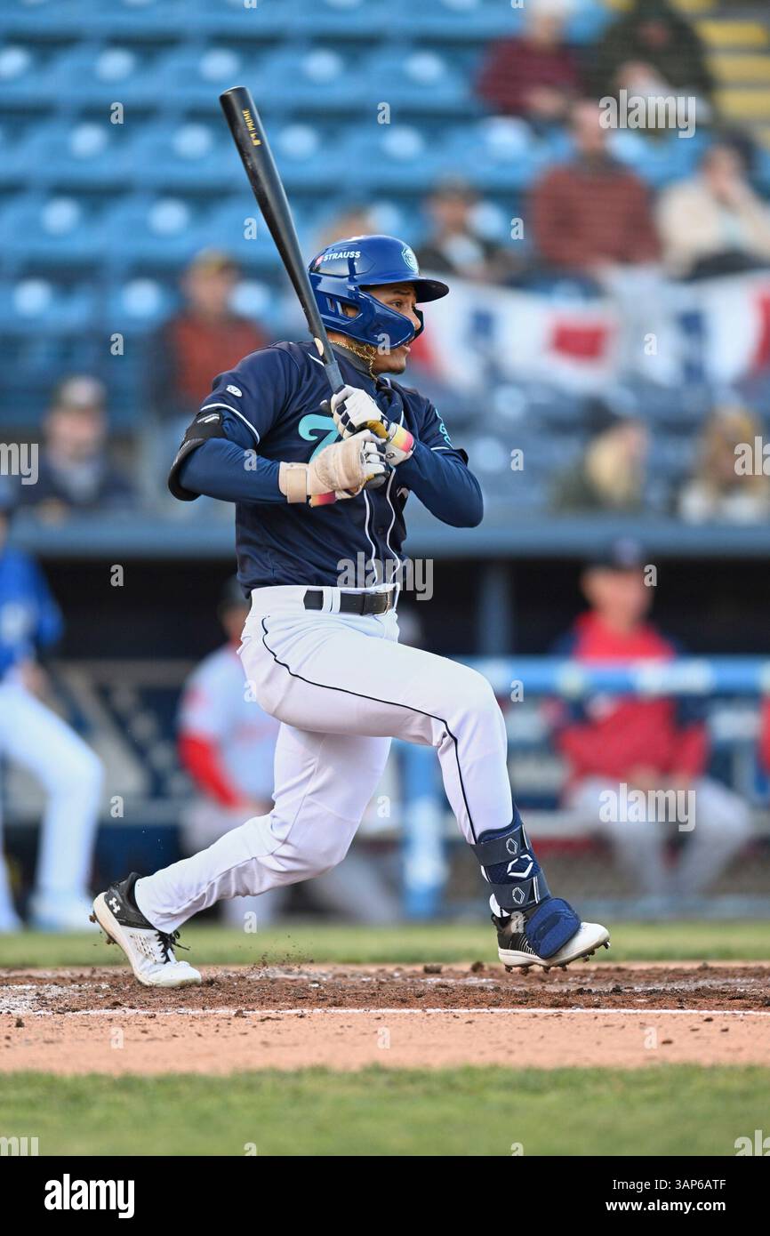 Asheville Tourists Jose Gonzalez (15) swings at a pitch during a game ...